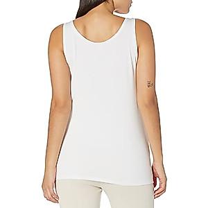 Amazon Essentials Women's Jersey Standard-Fit V-Neck Scoopback Tank Top (Previously Daily Ritual), White, Medium