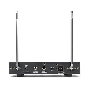 SamsOn-Stage 200 Handheld Dual-Channel Wireless System with Two Q6 Dynamic Microphones, Group D, Black