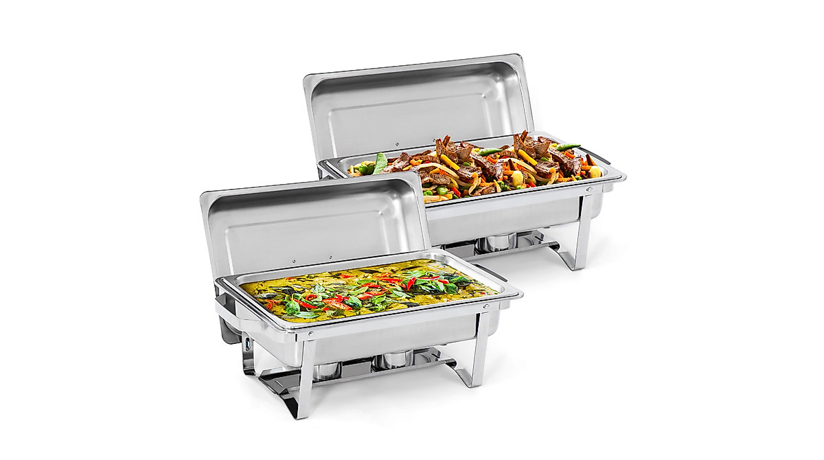 Stainless Steel 8 Quart Chafing Dish Set - 2 Pack