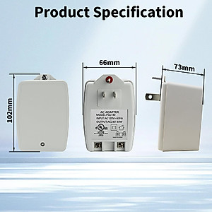 24V 40VA Plug-in Transformer,Doorbell AC Power Supply Adapter with PTC Fuse - Ring Doorbell and Thermostat, Compatible with Nest, Ecobee, Sensi, Honeywell - UL Listed (by CENTROPOWER)