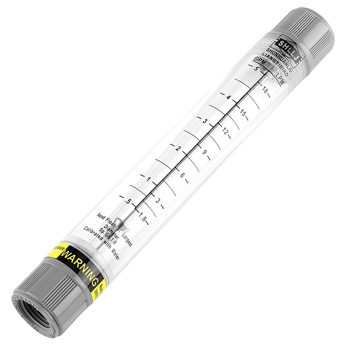 Flow Meter, 0.5-5 GPM 1.8-18 LPM Tube Type Flow Meter for Gas Liquid Pipeline Flowmeter for Water Industrial Field