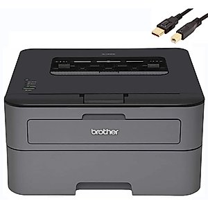 Brother HL_L23 Series Compact Monochrome Printer, 27ppm, 250 Sheets, High-Speed USB 2.0, Auto 2-Sided Printing, with MTC Printer Cable
