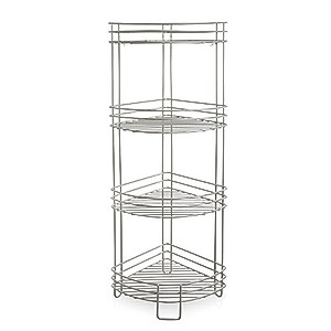 BINO 'Monaco' Rust-Resistant 4-Tier Corner Spa Tower, Nickel