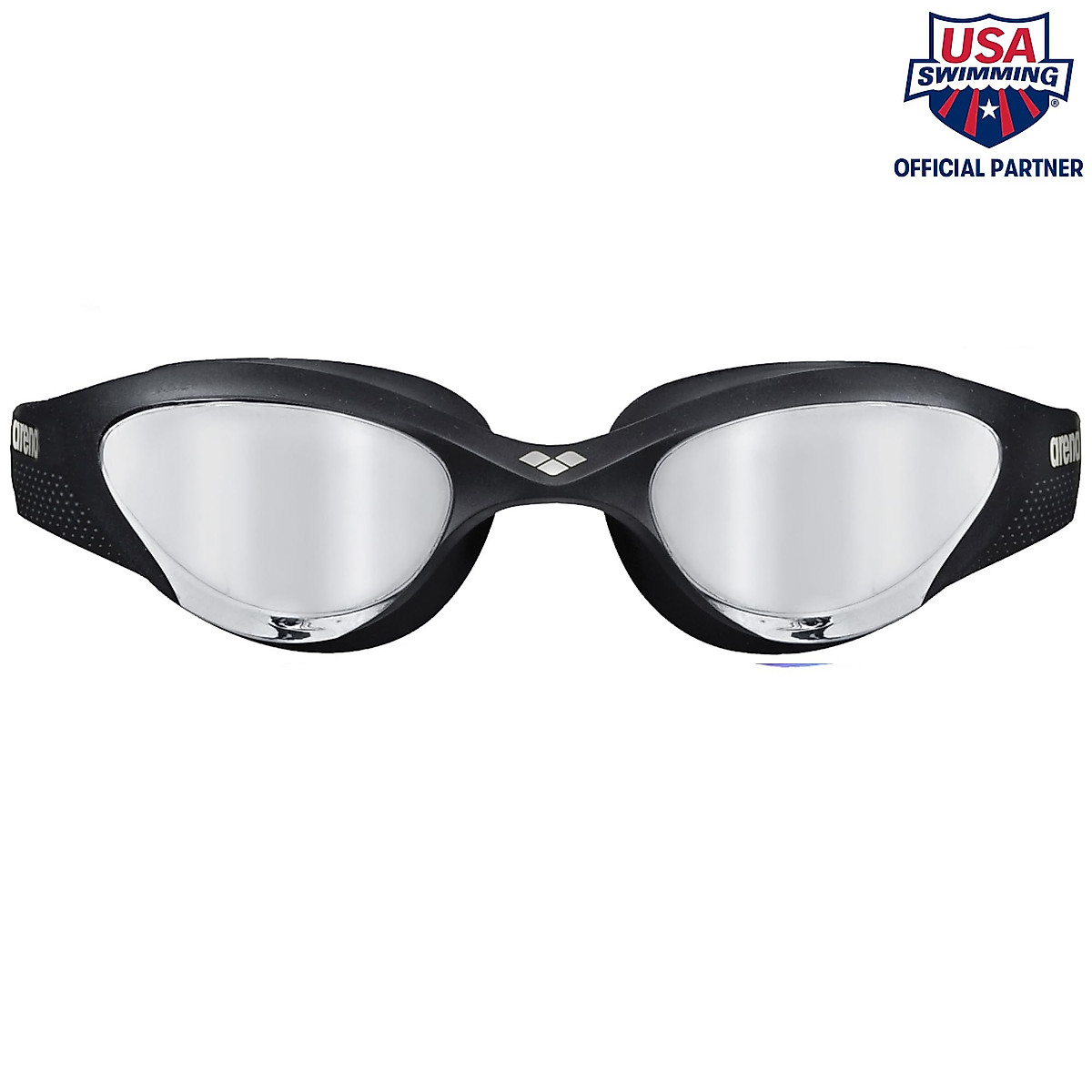 Arena Unisex Adult The One Swim Goggles for Men and Women Watertight Fit Orbit-Proof Seals Anti-Fog Coated Mirror Lens, Silver/Black/Black