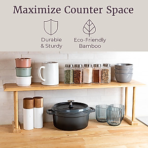 Lavish Home Bamboo Sink Shelf-Countertop Organizer for Kitchen, Bathroom, Bedroom, Office-Space Saving Storage for Soap, Sponges, Cleaners and More