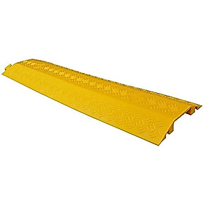 Threshold Ramp Floor Cable Cover,Yellow Stripes Cable Channel Extra Long Plastic Floor Cable Wires Safety Cover Easy Edge Threshold Ramps Practical