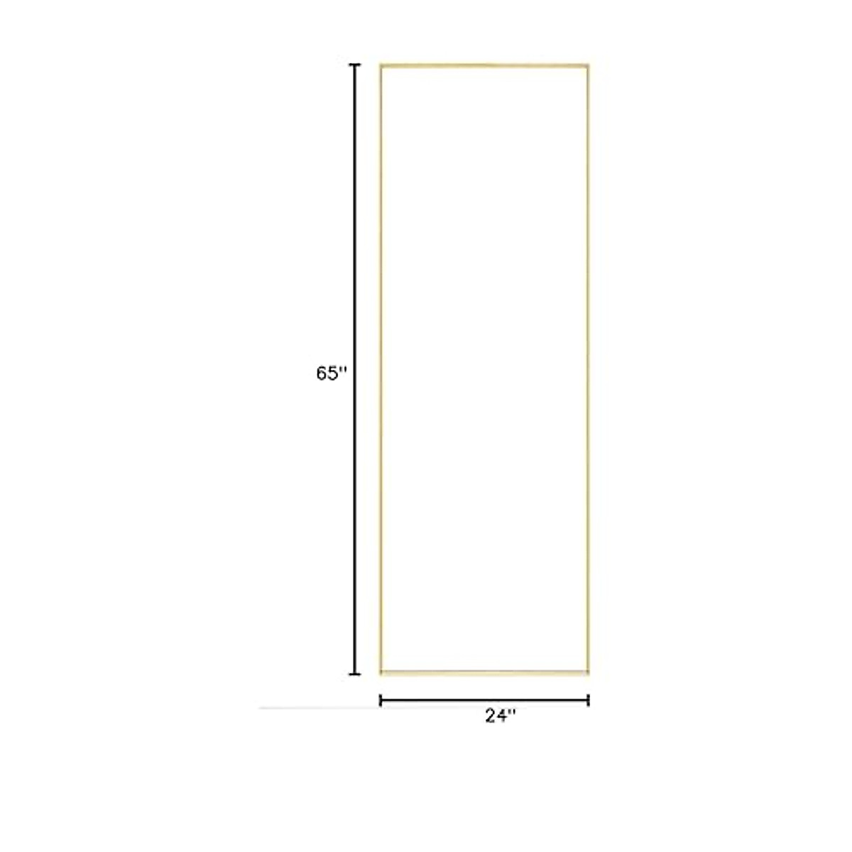 65" x 24" Wall Mounting Full Body Mirror, Full Length Mirror with Stand, Alloy Frame Full-Length Mirror for Living Room, Bedroom (Gold)