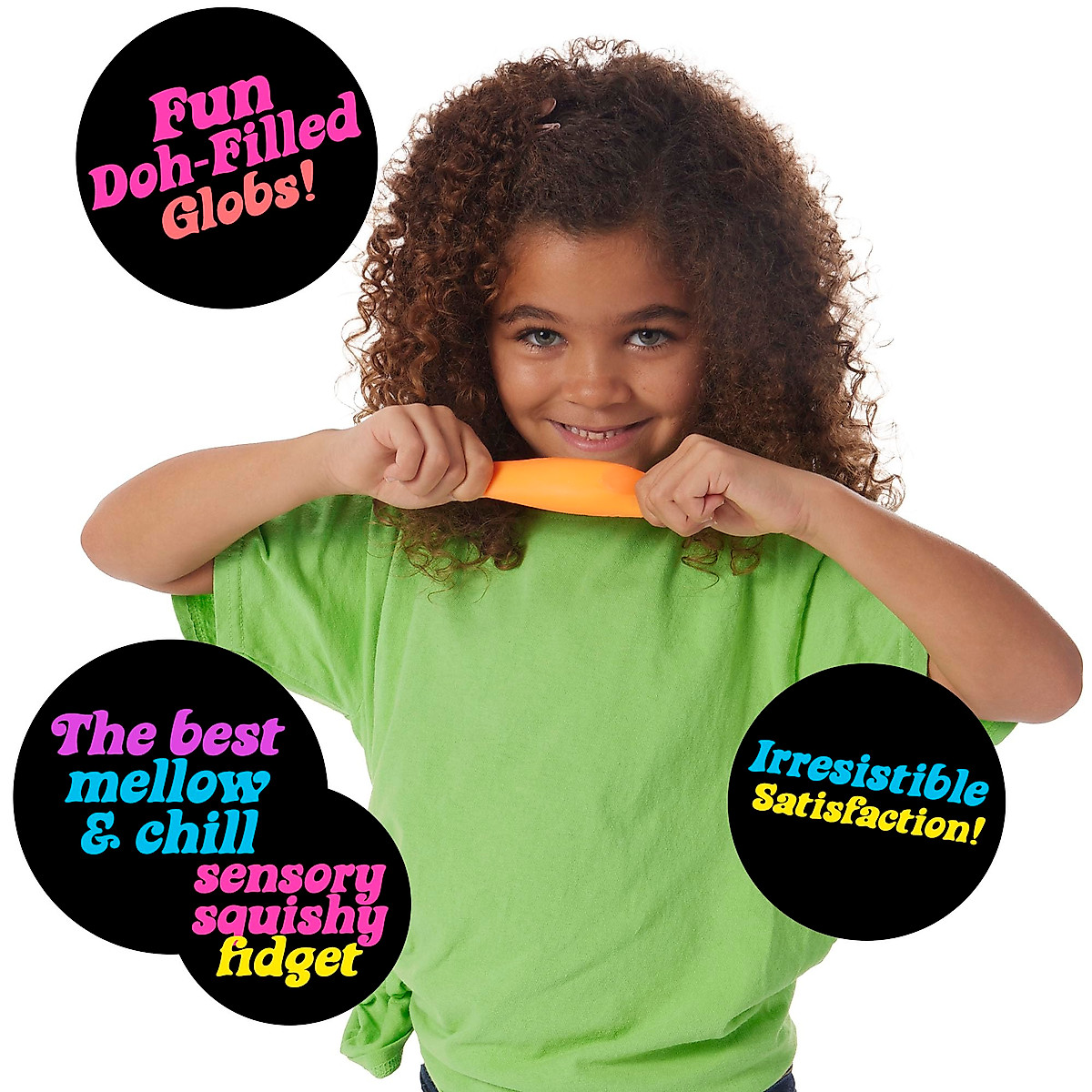 Schylling NeeDoh Teenie Gobs of Globs - Sensory Squeeze Toy - Contains 18 Mini Groovy Globs - 1.25" Wide - Multicolored