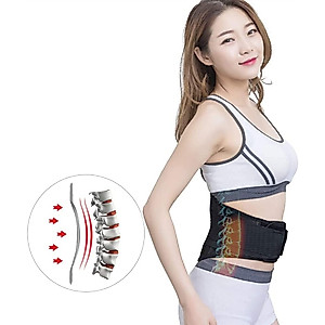 XMSM Lower Back Brace Back Support Belt with Adjustable Straps and Built-in Splints, Lumbar Belt for Pain Relief and Injury Prevention (Size : Medium)
