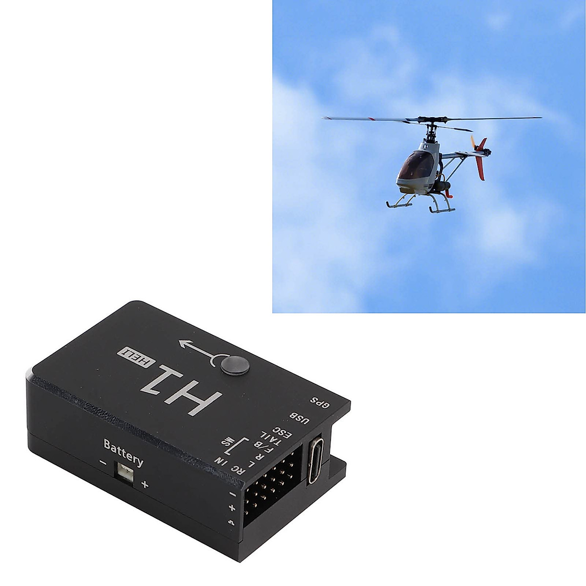 VBESTLIFE RC Helicopter Flight Controller, H1 Helicopter Flight Controller Short Cable Version with GPS Module Fits for FW450 RC Flight Helicopter