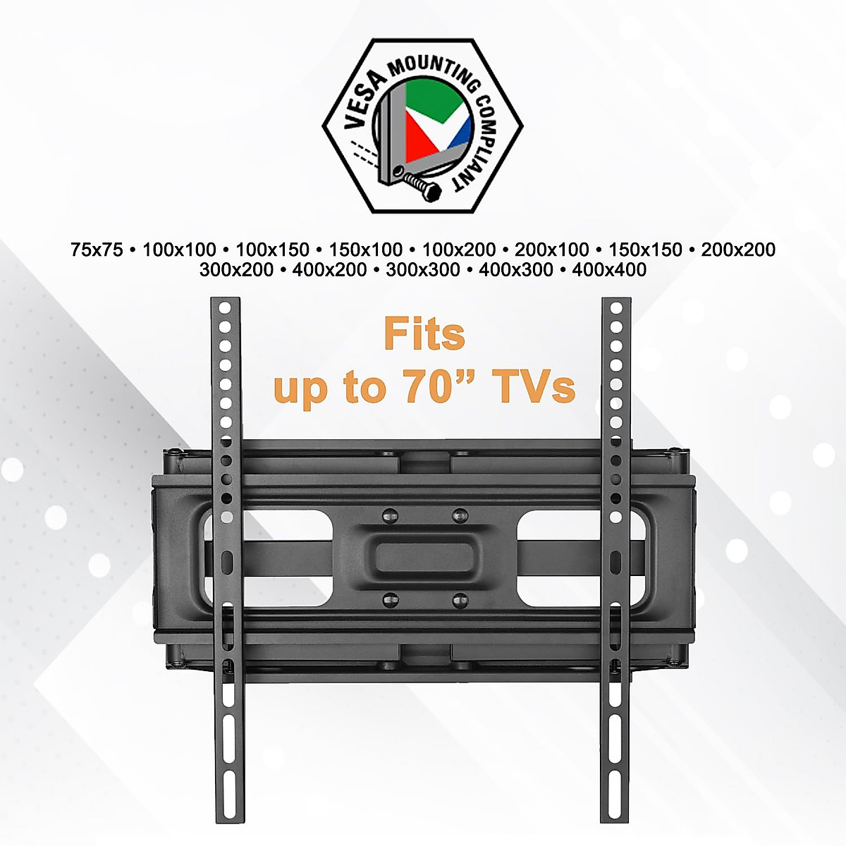 Premium Mount - Heavy Duty Dual Arm Articulating TV Wall Mount Bracket for LG 50" Class - UR8000 Series - 4K UHD LED LCD TV - 50UR8000AUA Tilt & Swivel with Reduced Glare - Buy Smart!