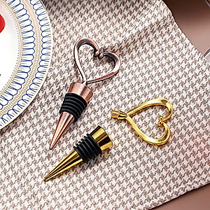 Kyraton Zinc Alloy Wine Stopper Bottle Stoppers 2 Pack, Heavy Duty Reusable Love Design Heart Shape Wine Saver Wine Stopper For Gifts for Kitchen Bar Decor Keeps Wine Fresh