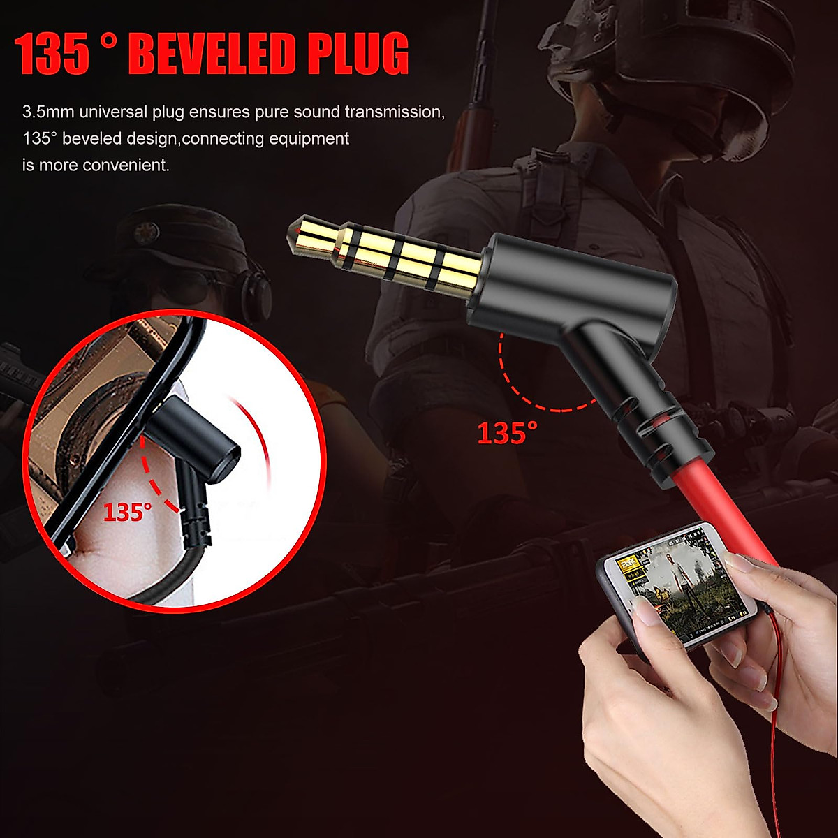 KAHEAUM Gaming Headset with Microphone Wired Gaming Earbuds PC for PS4 PS5 Xbox One PlayStation 5 Games Mobile Phone,Detachable Stereo Bass Earphones Noise Cancelling Gaming Headphones with Mic Black