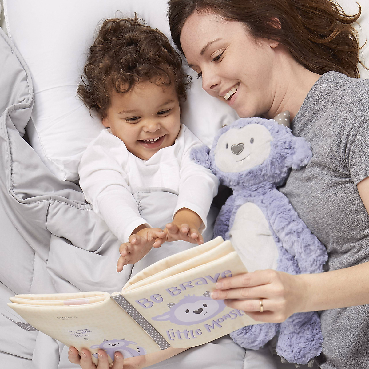 DEMDACO Growl Pal Let's Be Brave Polka Dot Purple 16 inch Plush Fabric Figure Toy