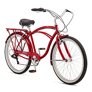 Schwinn Sanctuary 7 Comfort Beach Cruiser Bike for Adult Women Men, 7-Speed Drivetrain in Retro-Styled 18-Inch Steel Step-Over Frame, 26-Inch Wheels, with Front & Rear Fenders, Rear Cargo Rack