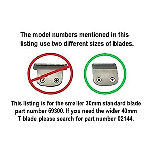 Replacement Detachable 30mm Stainless Steel Standard Blade Cutter Head 59300 for Wahl All in One Lithium Ion Trimmer (This is not The 40mm Wide T Blade) with Small Cleaning Brush