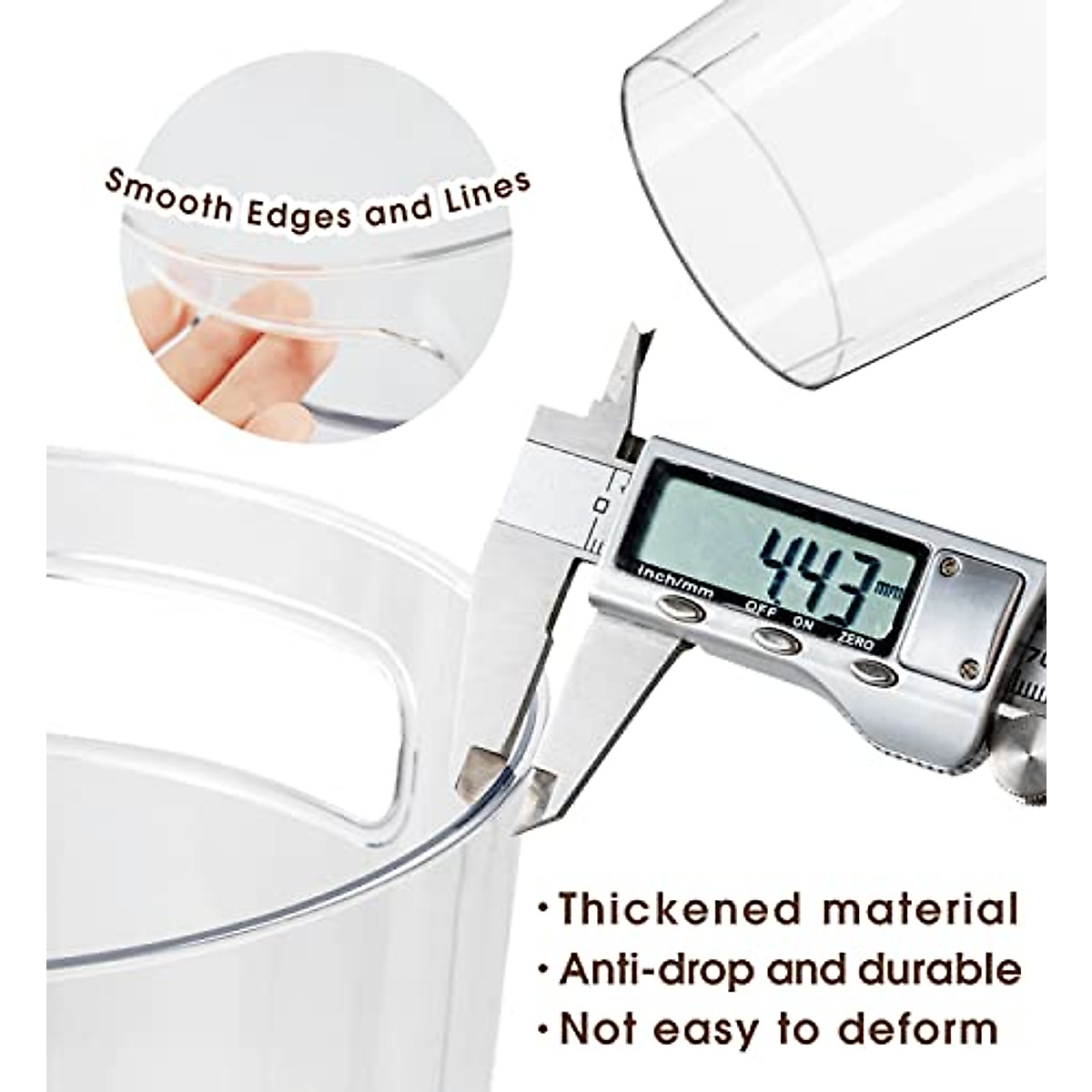 SAROSORA Trash Can 1.3 Gallon / 5 Liter 2-Pack Portable Small Wastebasket Mini Garbage Can Ice Bucket for Kitchen Bathroom Office Bedroom Living Room (Transparent, 2)