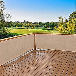 Fence Screen, Balcony Privacy Screen, Anti-Peeping Weatherproof HDPE, Garden Protective Screens, UV Resistant, with Cable Ties,Beige,0.65x8m