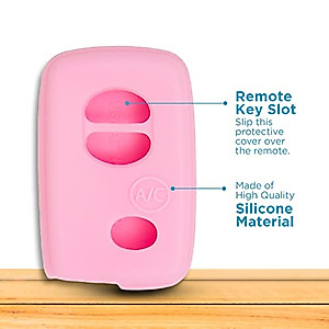 Keyless2Go Replacement for New Silicone Cover Protective Case for Smart Prox Keys with FCC HYQ14AAB - Pink