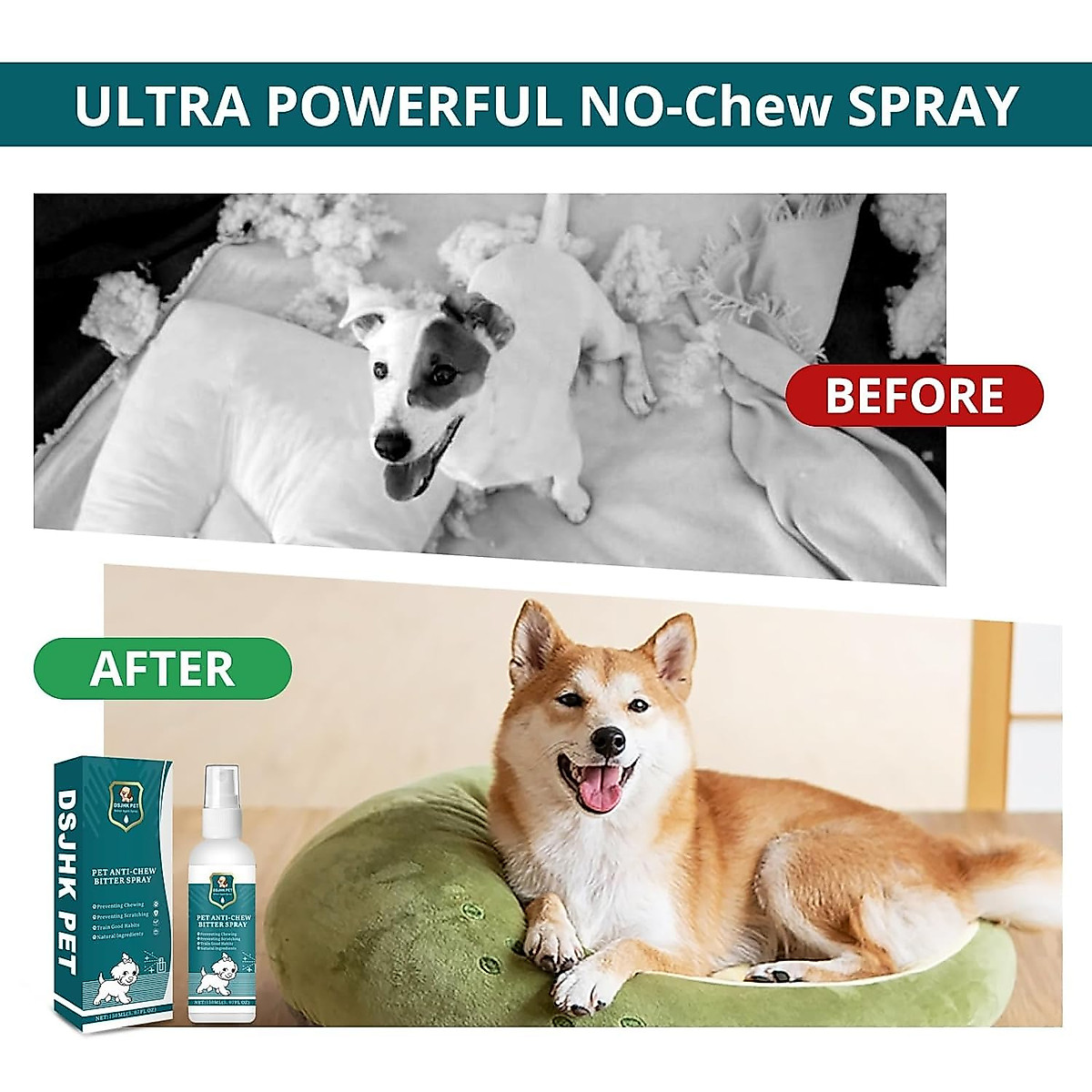 AENEY Bitter Spray for Dogs to Stop Chewing and Licking, No Chew Spray for Dogs, Stop Licking Wounds and Hot Spots, Protecting Furniture, Pet Corrector Spray for Dogs