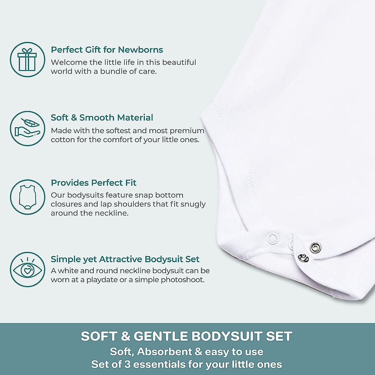 Spasilk Unisex-Baby Newborn Sleeveless Lap Shoulder Bodysuits, 3 pack, 9 - 24 Months - White Bodysuits