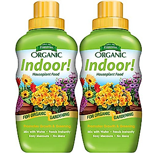 Espoma 8 Ounce Concentrated Organic Indoor Plant Food - Indoor Plant Fertilizer For Large & Small Plants Like Pothos, Fiddle Leaf Fig, Monstera, Snake & Palms - Pack of 2