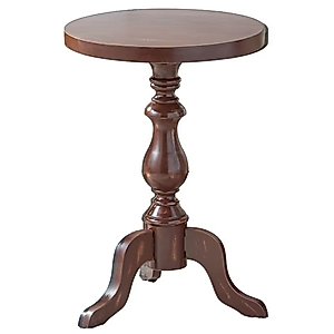 Vintage-Inspired Round Table with Three Legs for Traditional Styles (Walnut)