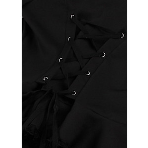 Nihsatin Women Double Breasted Victorian Steampunk Blazer Coat Jacket with Lace Hem