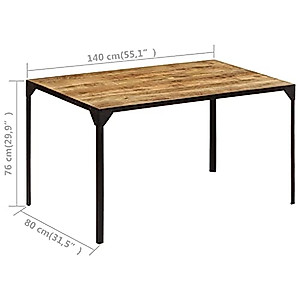 AJSEOYBS Dining Table,Dining Room Table, w/Spacious Desktop, Kitchen Table, Ideal for Living Room, Dining Room and Restaurant,Dining Table 55.1"x31.5"x29.9" Solid Mango Wood