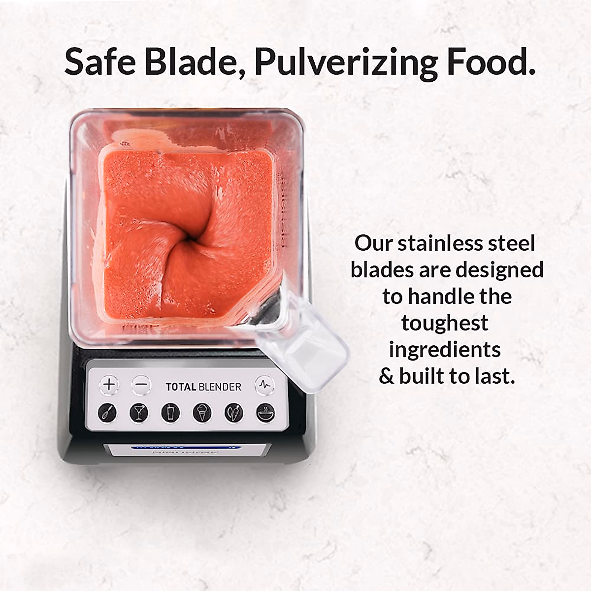 Blendtec Total Classic Original Blender - WildSide+ Jar (90 oz) and Blendtec GO™ Travel Bottle (34 oz) BUNDLE - Professional-Grade Power - 6 Pre-programmed Cycles - 10-speeds - Black