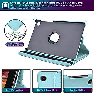 DETUOSI Rotating Case for Samsung Galaxy Tab A7 Lite 8.7" 2021 (SM-T220/ T225/ T227U), 360 Degree Swivel Multi-Angle Stand Folio Leather Book Cover + Protective Hard Back Shell + Elastic Band Closure