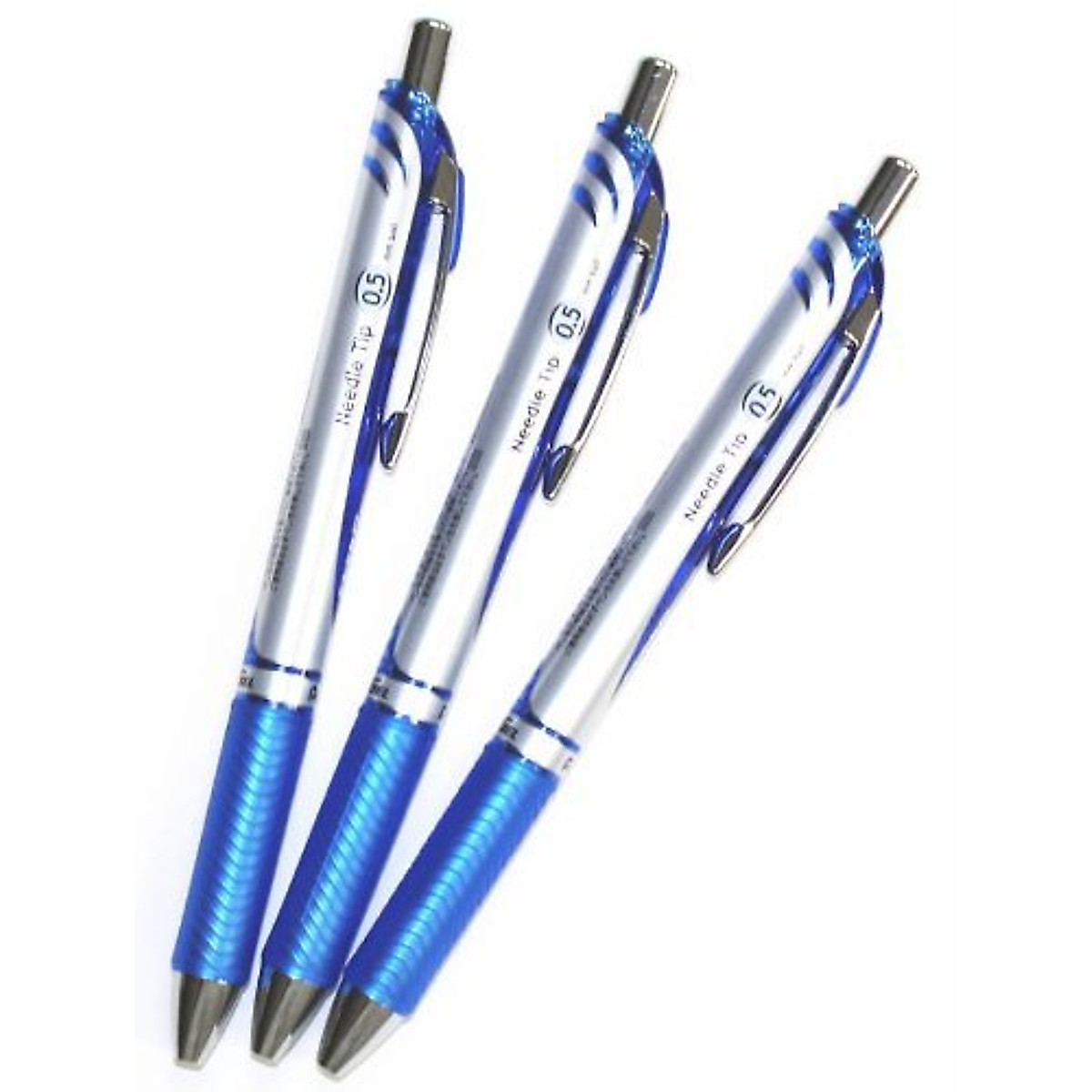 Pentel Energel Deluxe RTX Retractable Liquid Gel Pen, 0.5mm, Fine Line, Needle Tip, Blue Ink-value Set of 3(with Values Japan Original Discription of Goods)