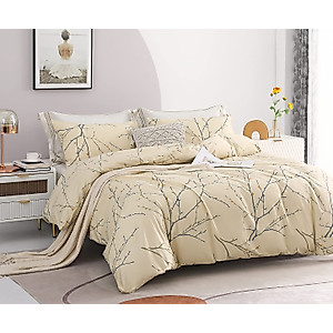 SLEEPBELLA Duvet Cover Full, 600 Thread Count Cotton Leaf Botanical Pattern Print Reversible Comforter Cover Set (Full, Teal Blue-Leaf)