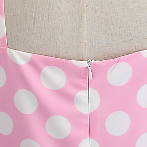 Mifsaly Pink Dress for Women Sexy Elegant 1950S Dresses for Women Long Sleeve Plus Size Pin Up Dresses for Curvy Women Rockabilly Dresses for Women