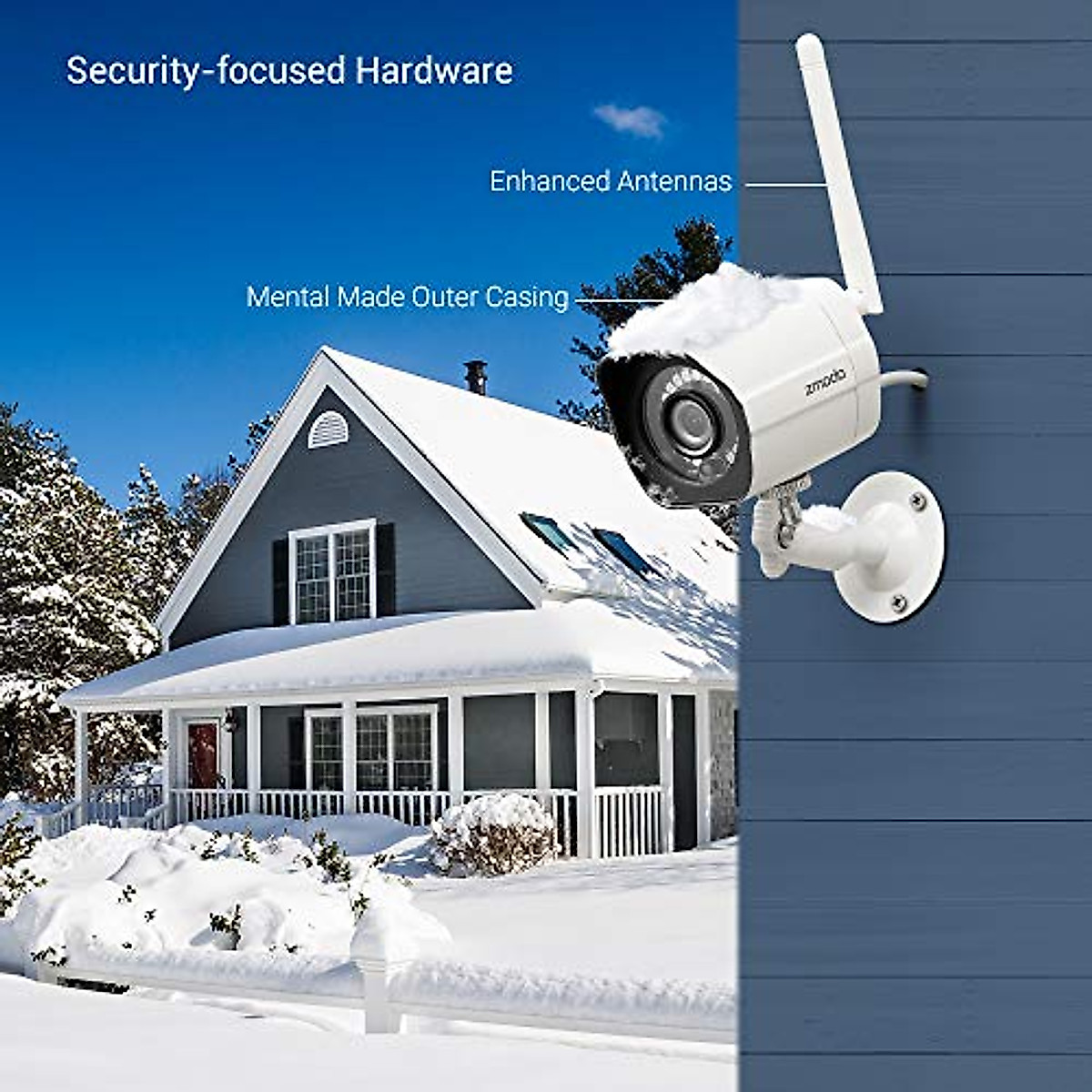 Zmodo Outdoor Security Cameras Wifi - 1080p Full HD Surveillance Cameras for Home Security with Night Vision, IP 66 Weatherproof, Plug-In, Motion Detection, 4 Pack