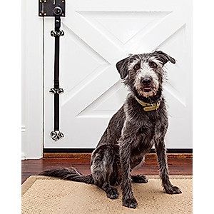Friends Forever Housetraining Dog Doorbell for Bathroom Potty Training, Adjustable Nylon Strap Length, Behavior Aid Handle or Knob, Puppy Cat Kitten Go Outside Communication Supplies - Black