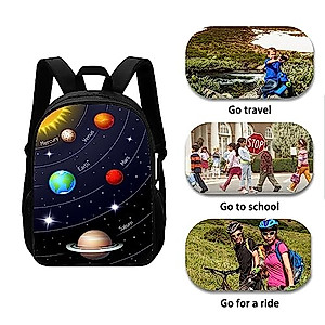 Mumeson Space Planet Backpack Daily Casual Backpacks Satchel for Travel School Large 17 Inches Rucksack Daypack for Girls Boys Backpack with Lunch Bag Messenger Tote Bag Pencil Bag 3 Pack