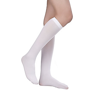 SATINIOR Women's Knee High Halloween Cosplay Stockings Socks Boots, White, Small