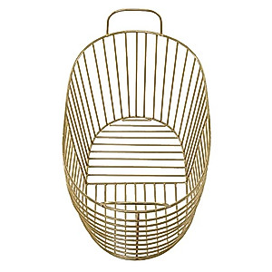 CosmoLiving by Cosmopolitan Metal Round Storage Basket with Handles, Set of 2 20", 17"W, Gold