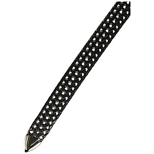 Portfolio Braided Belt With Genuine Leather (Sizes 30-54 Inches), Black, 36