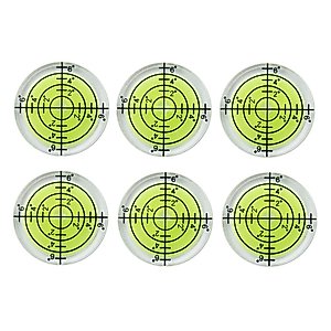 6Pcs Bubble Spirit Levels 32x7mm Degree Mark Round Circular Level Bubble Leveling Tool Precision Measuring Layout Tools