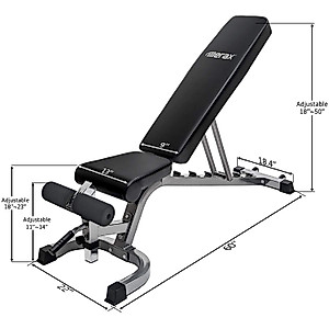 Adjustable Weight Bench 1000 LBS Capacity, Incline Decline Exercise Utility Workout Bench 7+4 Positions Adjustable for Multi-Purpose Home Gym Workout