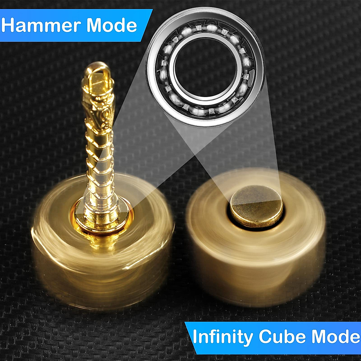 Cool Hammer Fidget Spinners Chain Metal,Rainbow Fidget Spinner for Kids Adults, Spiners Finger Rings, Fidgets Infinity Cube Blocks Party Favors Stress Toy Goody Bag Fillers Stocking Stuffers Gift