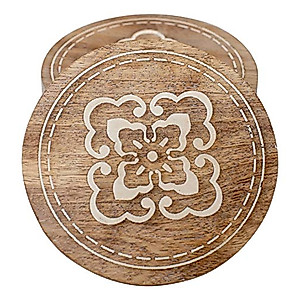 Boston Warehouse Scallop Etched Drink Coasters, Round
