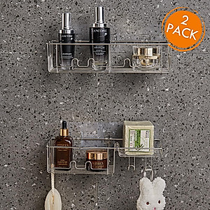 Leeda Shower Caddies, No Drilling, soap Dish Holder 2 Tiers (SLIVERY, Stainless Steel)