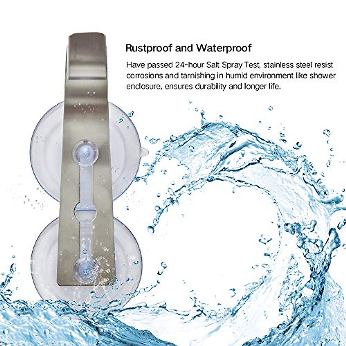 Spiral - 2-Pack Suction Cup Stainless Steel Hanger - Strong Heavy Duty for Garden, Kitchen and Bathroom, Hanging Bird Feeders, Plants, Wind Chimes, Wreath, Towel, Bathrobe and Loofah