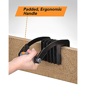 FAHKNS Panel Carrier and Plywood Lifting Tool, 0 to 3/4 Grip Range Sheetrock Gripper Carrying Soft-Grip Handle Gripper Lift for Clamp Wood Board or Drywall Lifter with Single Hand