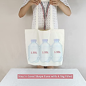 Koolmox Canvas Tote Bags, 17x14'' 12 Oz Heavy Duty Cotton Bags with Square Bottom, Reusable Washable Heavy Duty Tote Bag Bulk Blank to DIY Art Crafts Vinyl Print for Women Groceries School Teacher