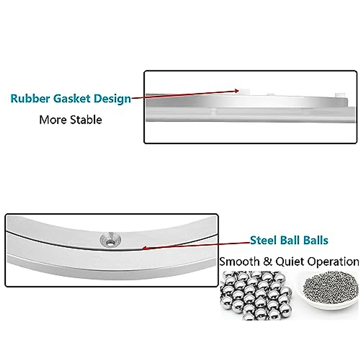 2 Pack 12 Inch Lazy Susan Turntable Hardware, Metal Rotating Turntable Bearings Swivel Plate, Heavy Duty Lazy Susan Bearing Hardware for Dining Table, Workbench