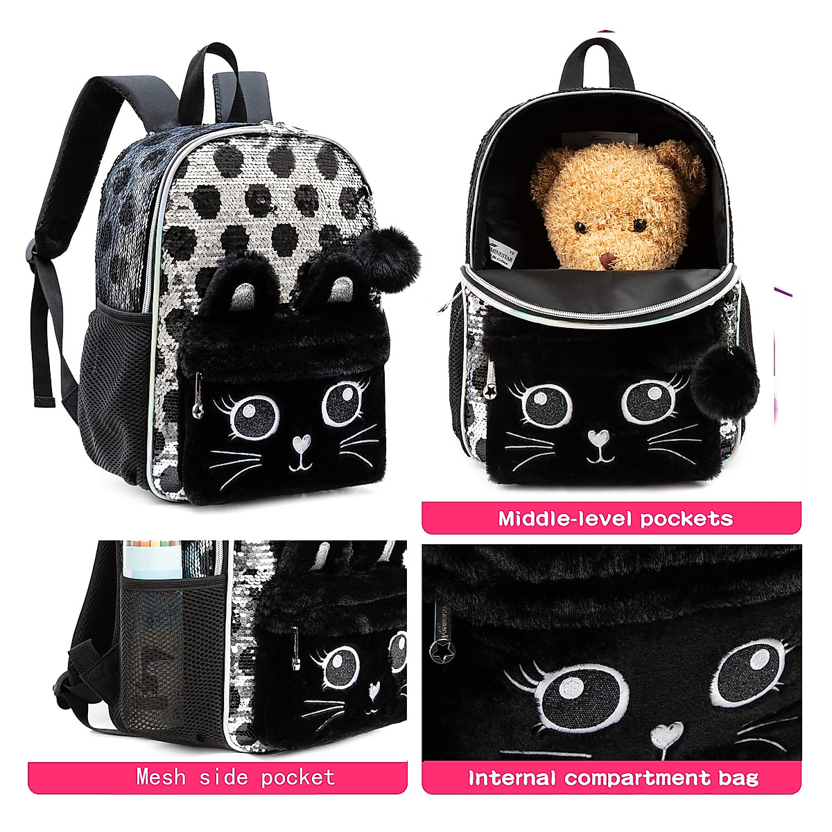 Jasminestar Toddler Backpack 13 inch Cute Kindergarten Backpacks Little Kid Preschool Bookbag